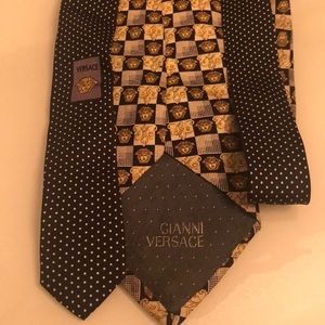Versace | Accessories | Classic Original Gianni Versace Tie Black Golds ...